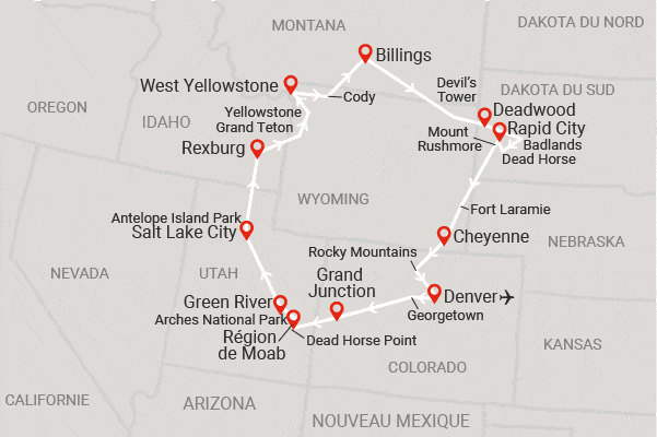 Circuit Grand Ouest Américain Mythique (Etats-Unis)