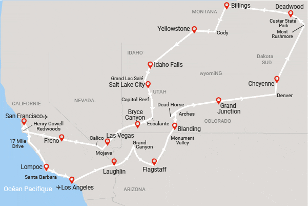 Circuit Richesses des Rocheuses à la Côte Pacifique (Etats-Unis)
