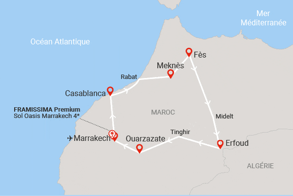 Hôtel Richesses des villes impériales au grand sud marocain + extension Framissima Premium Sol ...